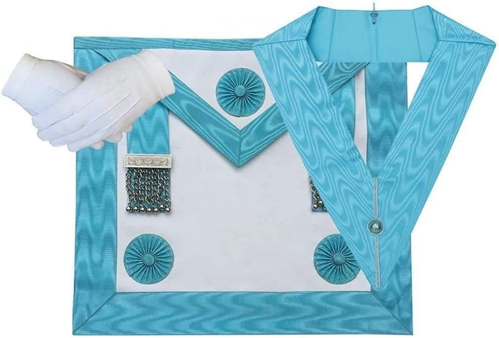 Masonic Regalia Craft Master Masons MM Apron, Officer Collar and Glove ...