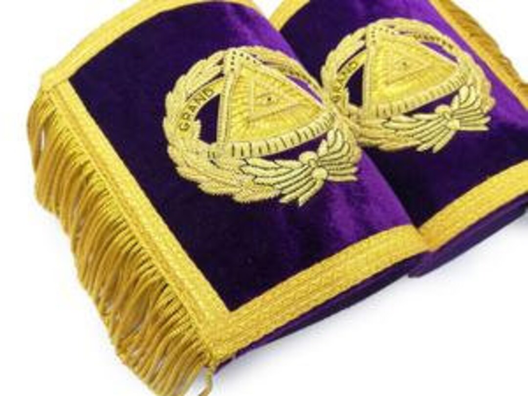 Masonic Gauntlets Cuffs – Grand Master Bullion Embroidered With Fringe ...