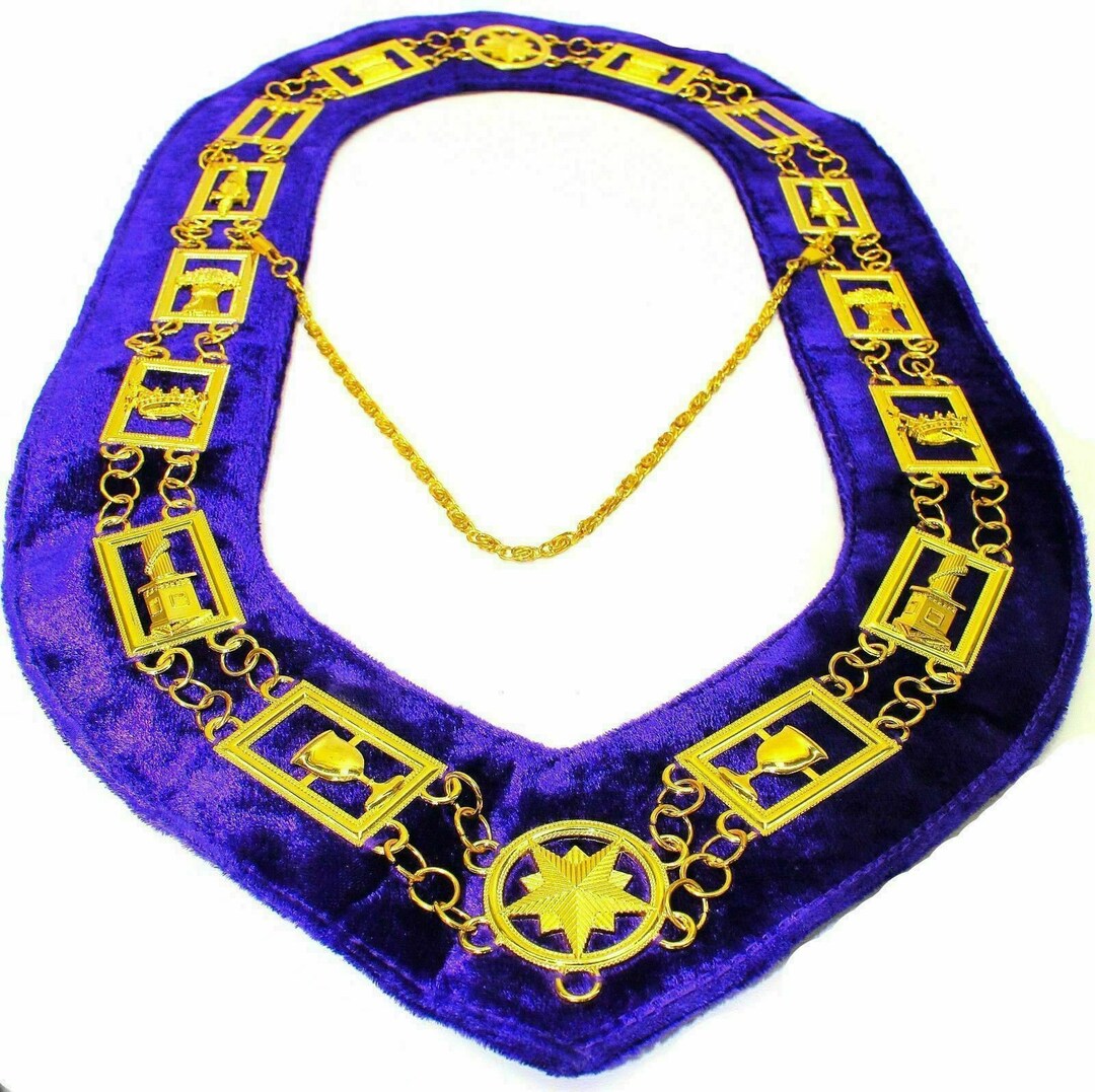 Masonic Regalia OES Order of Star Metal Chain Collar PURPLE Backing - Etsy