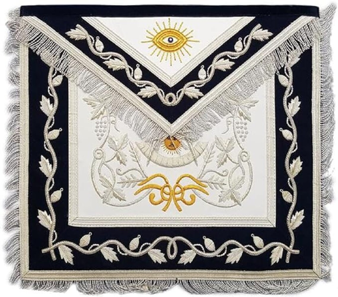 Past Master Apron Gold & Silver Hand Unique Masons Regalia Embroidery ...