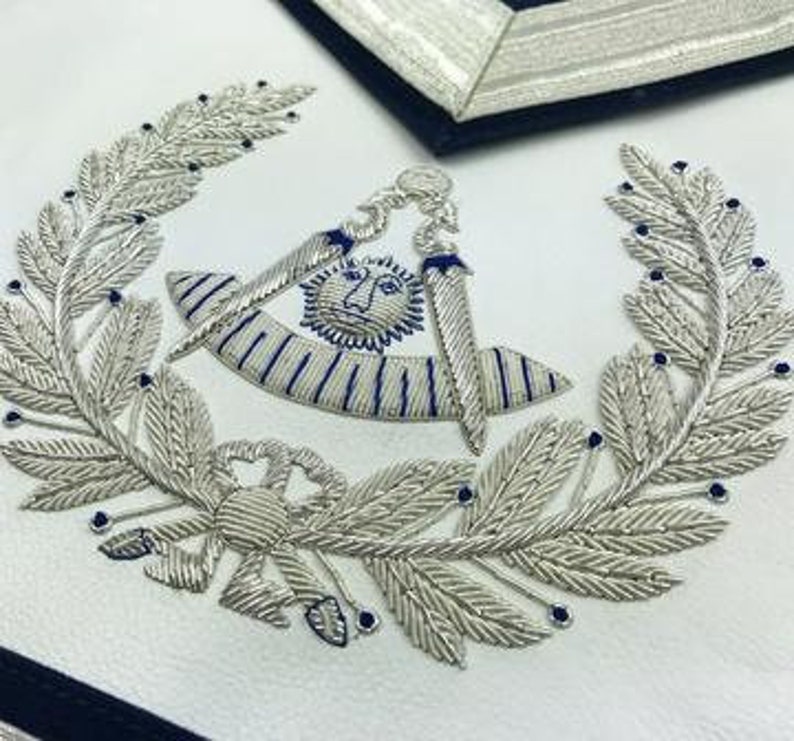 Masonic Past Master Silver Hand Embroidered Freemasons Apron - Etsy