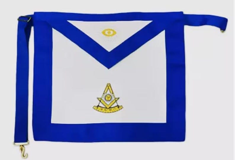 Masonic Past Master Regalia Set Apron, Silver Jewel, Collar Chain and ...