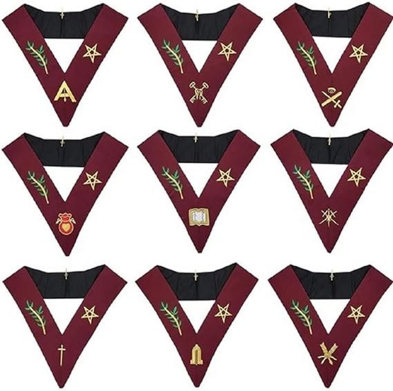 Masonic Blue Lodge 14th Degree Collars- Set of 9 Collars Machine ...