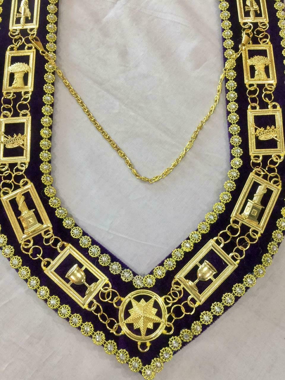 Masonic Regalia OES Order of Star Metal Chain Collar PURPLE Backing - Etsy