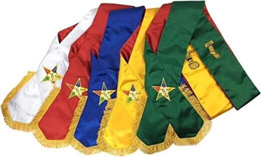 Masonic Order of Eastern Star OES Complete Sash Set -set of 5 Sashes - Etsy