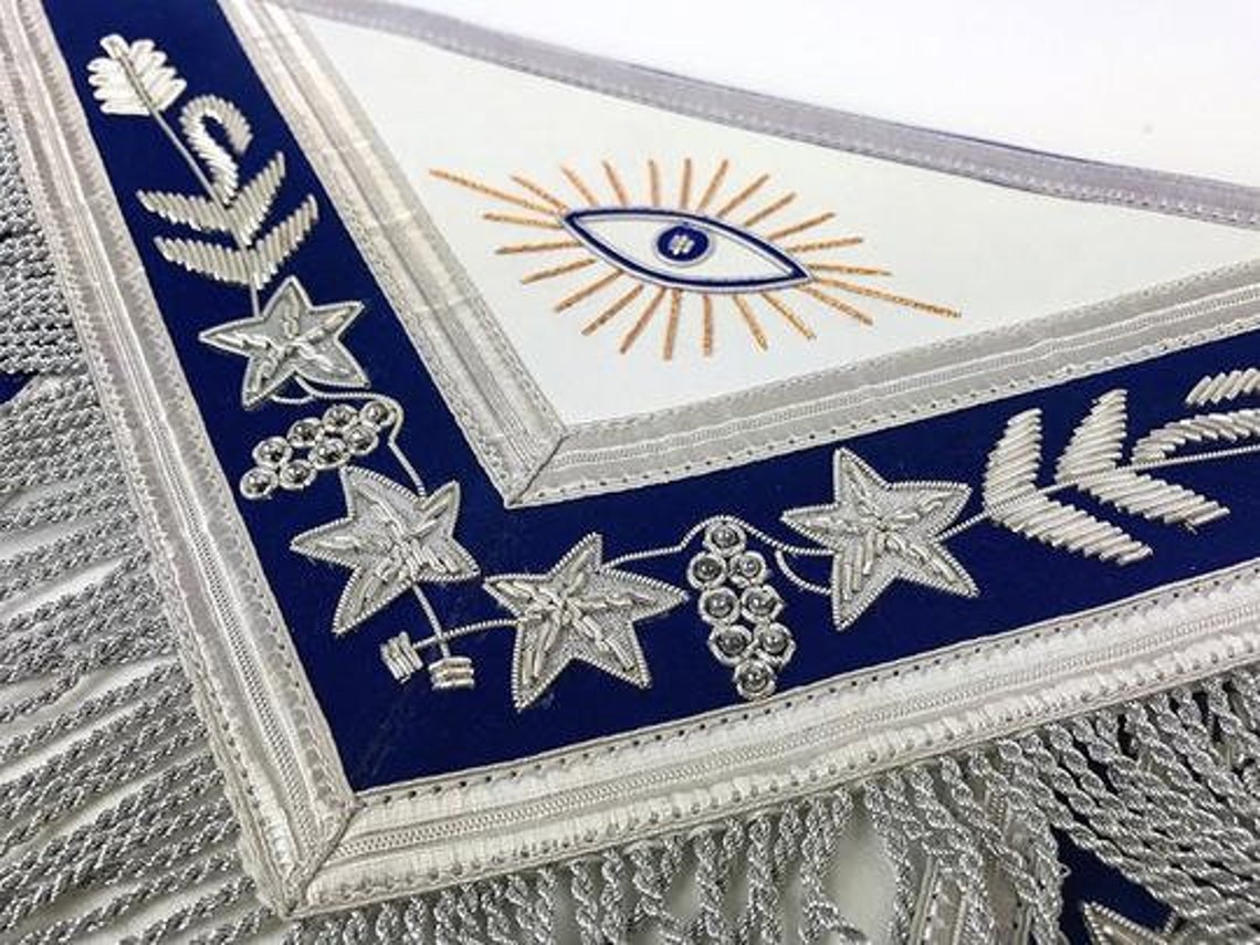 Masonic Grand Lodge Past Master Apron Gold & Silver Hand Embroidery ...