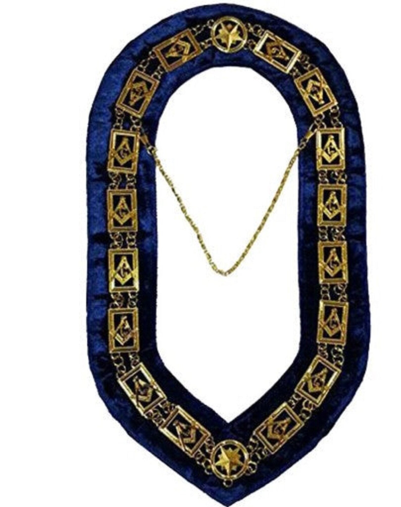 Masonic Master Mason "g" Chain Collar - Gold on Blue + Free Case - Etsy