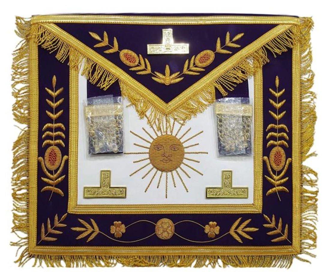 Past Master Blue Lodge Apron - Gold Sun & Vinework - Etsy