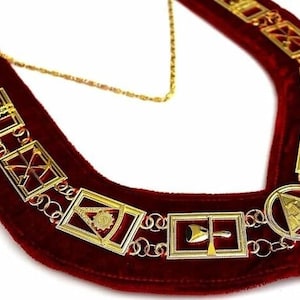Masonic Regalia Royal Arch Gold Chain Collar Red Lining Backing ( Set ...