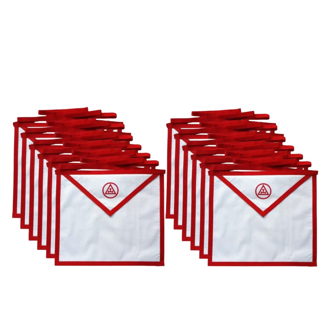 Masonic Royal Arch White Cotton Duck Cloth Member Aprons - Pack of 12 ...