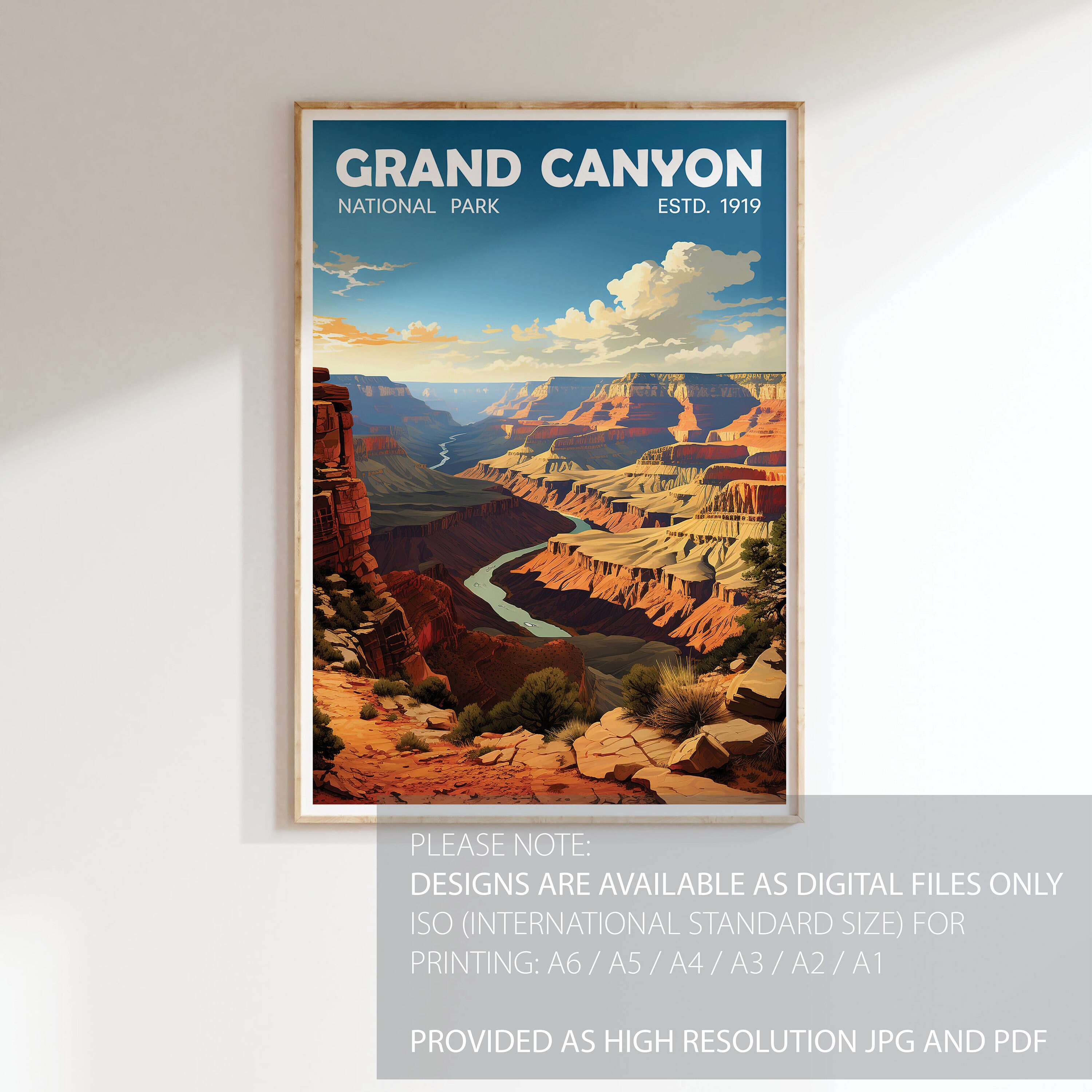 Grand Canyon National Park Printable Travel Poster - Etsy