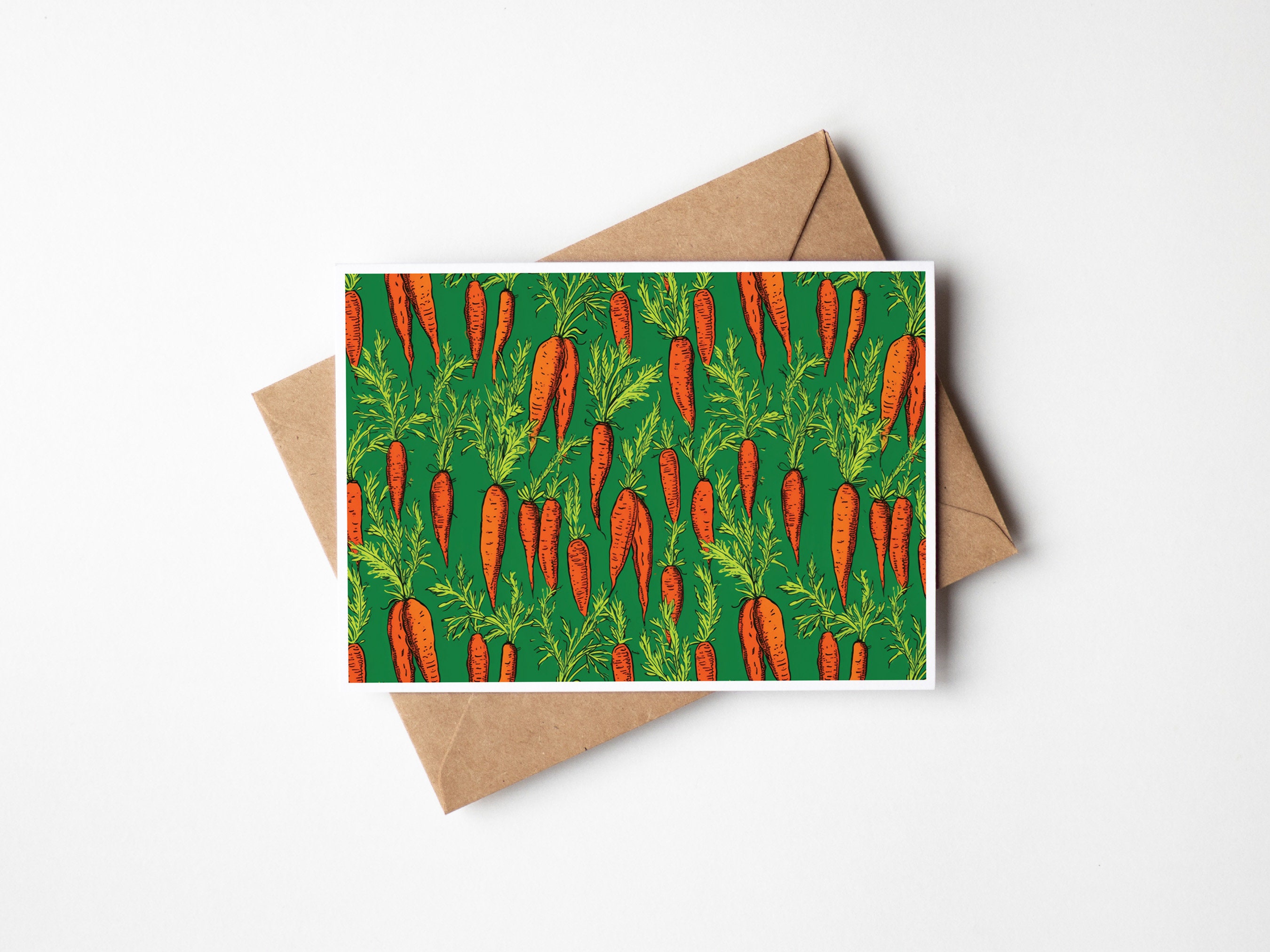 Garden Carrot Illustration Printable Greeting Card 4x7 - Etsy