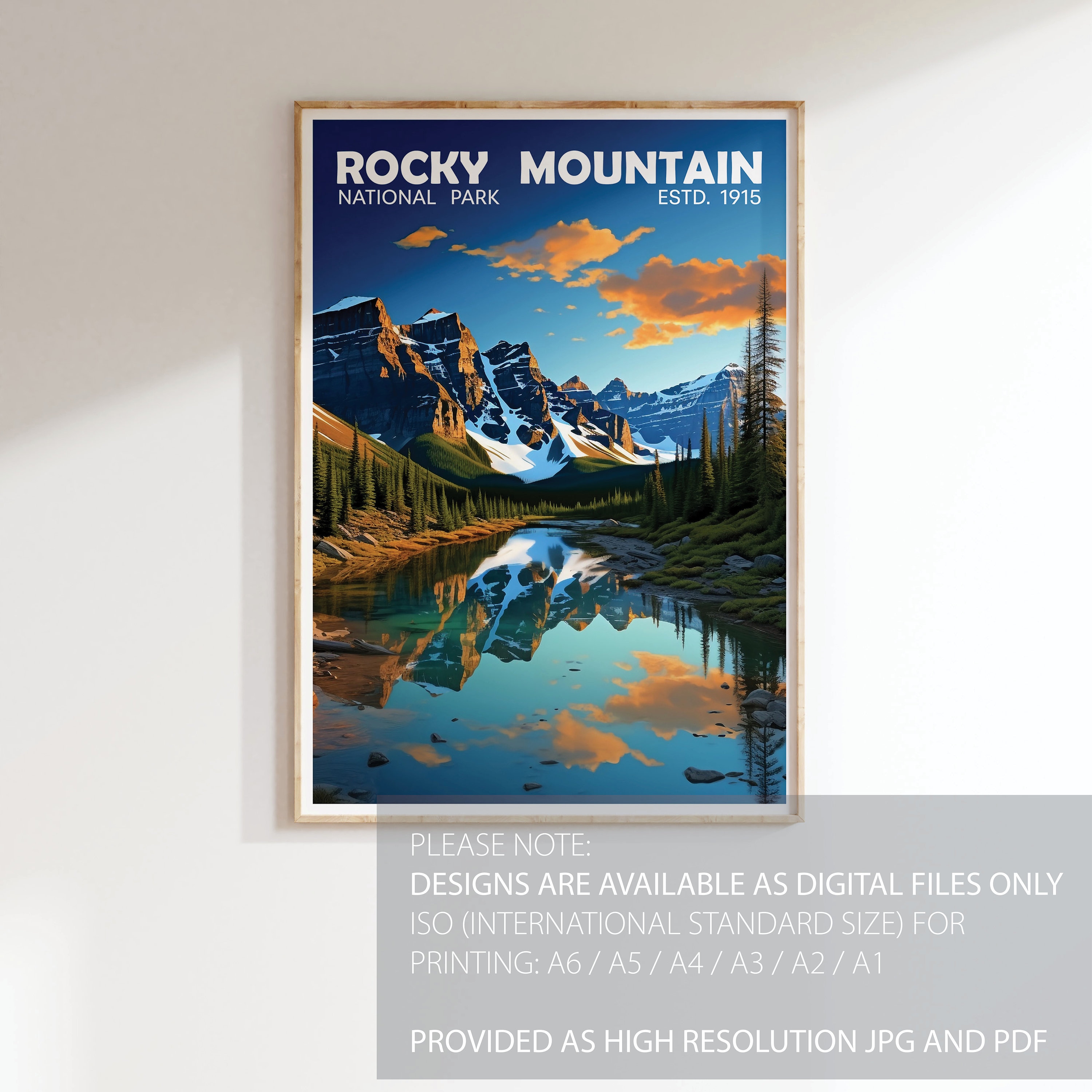 Rocky Mountain National Park Printable Travel Poster - Etsy