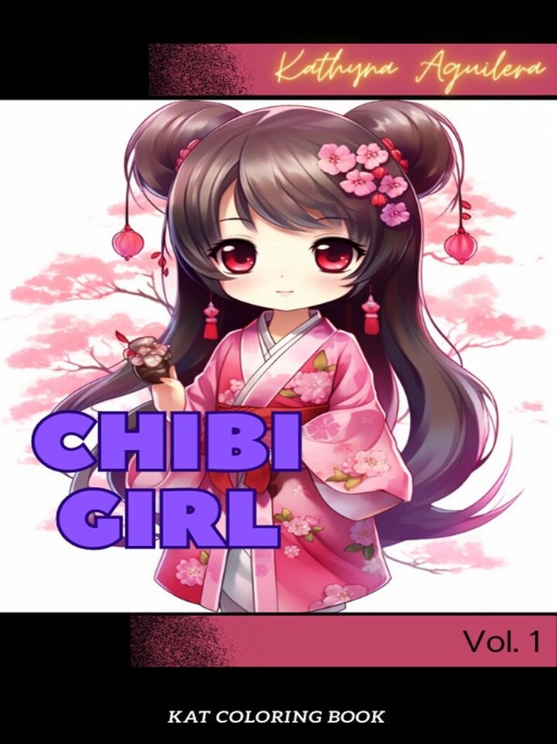 40 Chibi Girl Kawaii. Coloring Pages for Kids: Cute Chibi Coloring Book ...