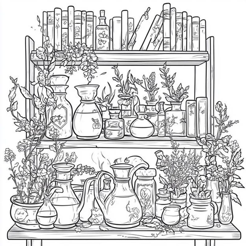 Botanic Coloring Book|30 Printable Plant and Nature Designs for Stress ...