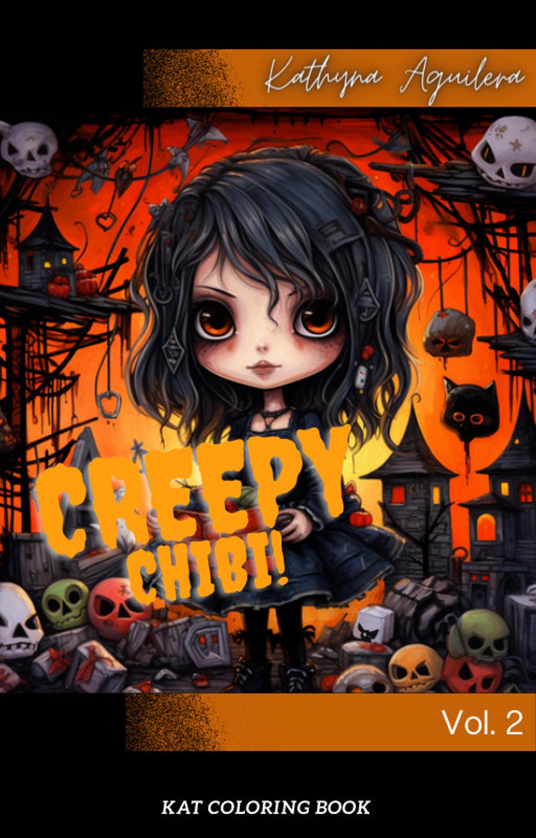 40 CREEPY CHIBI Coloring Pages : Coloring Books Coloring - Etsy