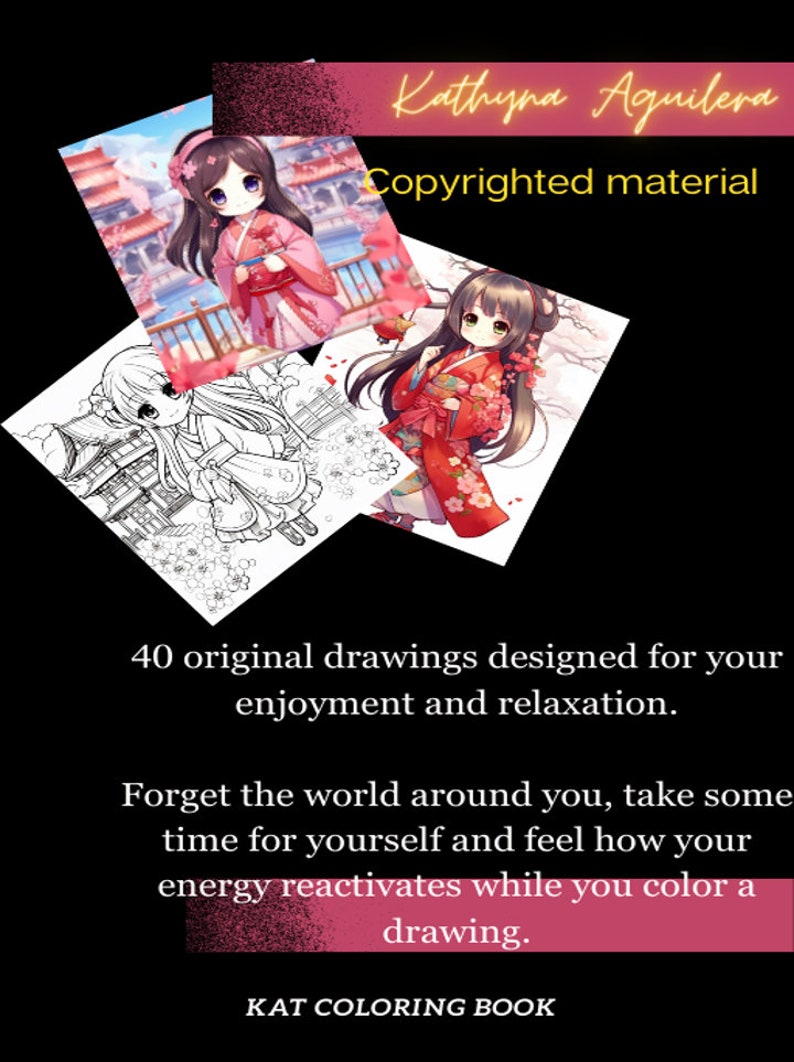 40 Chibi Girl Kawaii. Coloring Pages for Kids: Cute Chibi Coloring Book ...