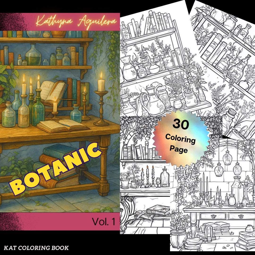 Botanic Coloring Book|30 Printable Plant and Nature Designs for Stress ...