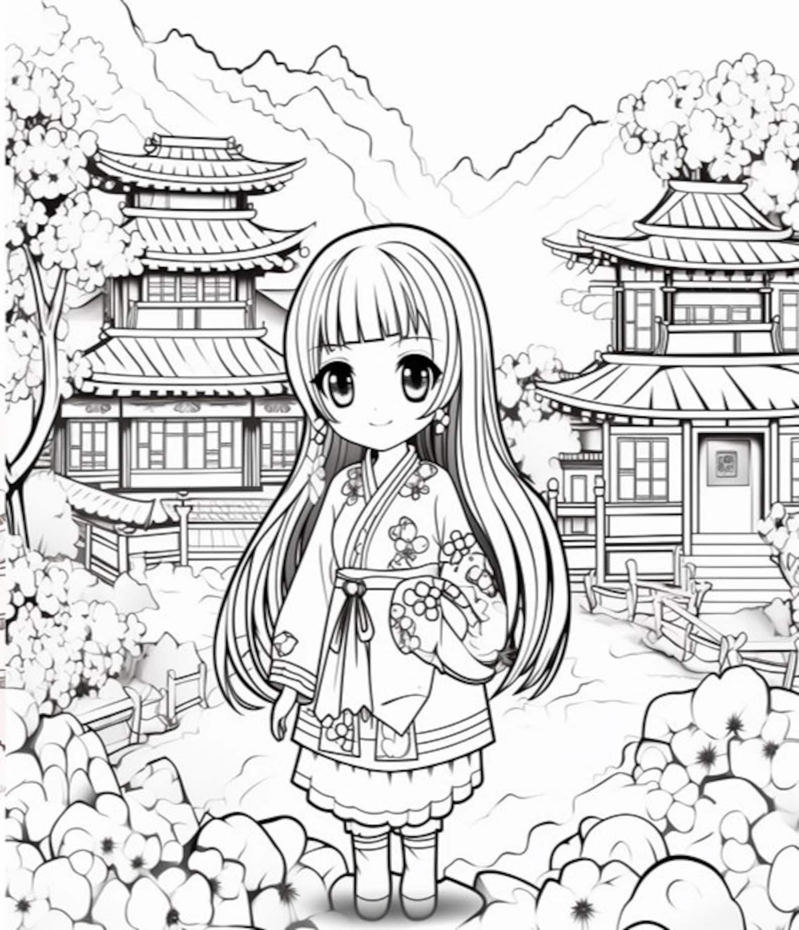 40 Chibi Girl Kawaii Vol.2. Coloring Pages for Kids: Cute Chibi ...