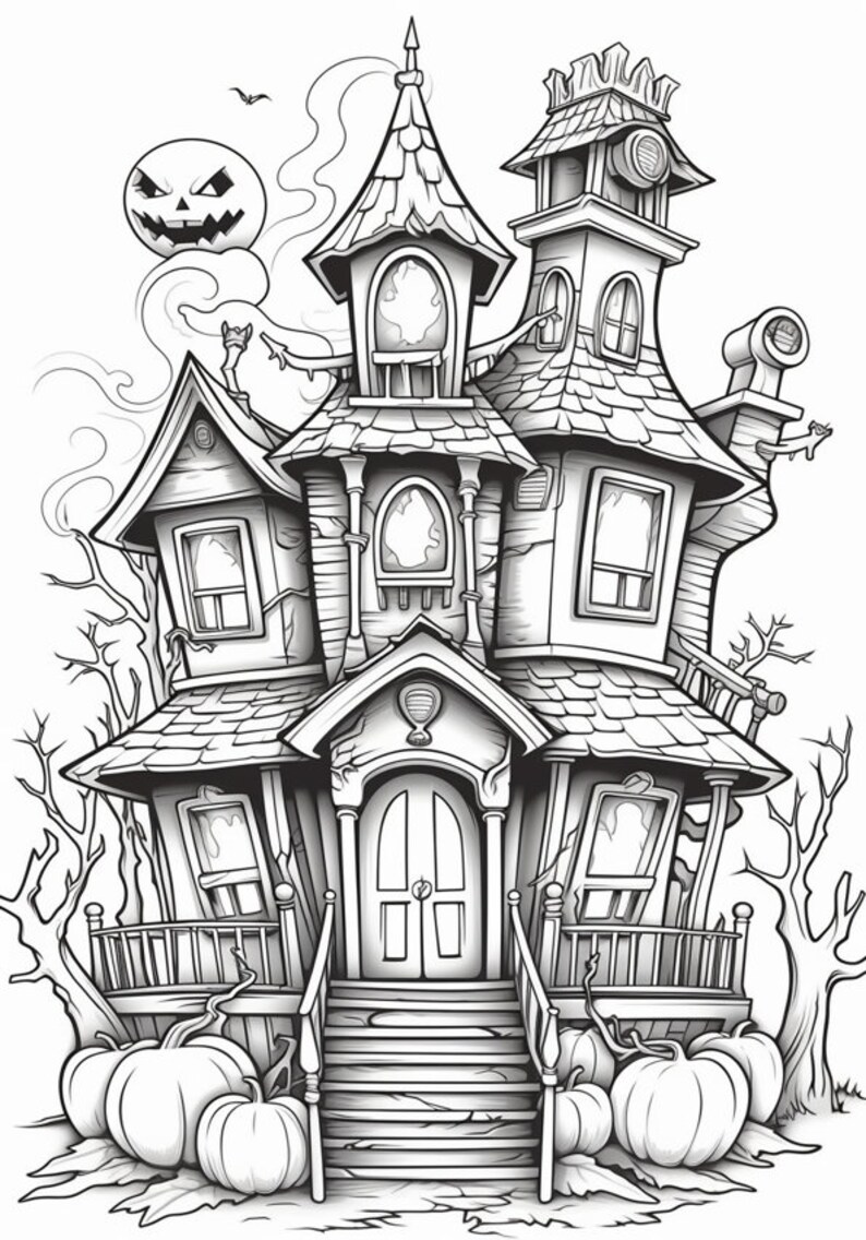 40 Creepy House Coloring Books - Coloring and Drawing Book With 40 Cute ...