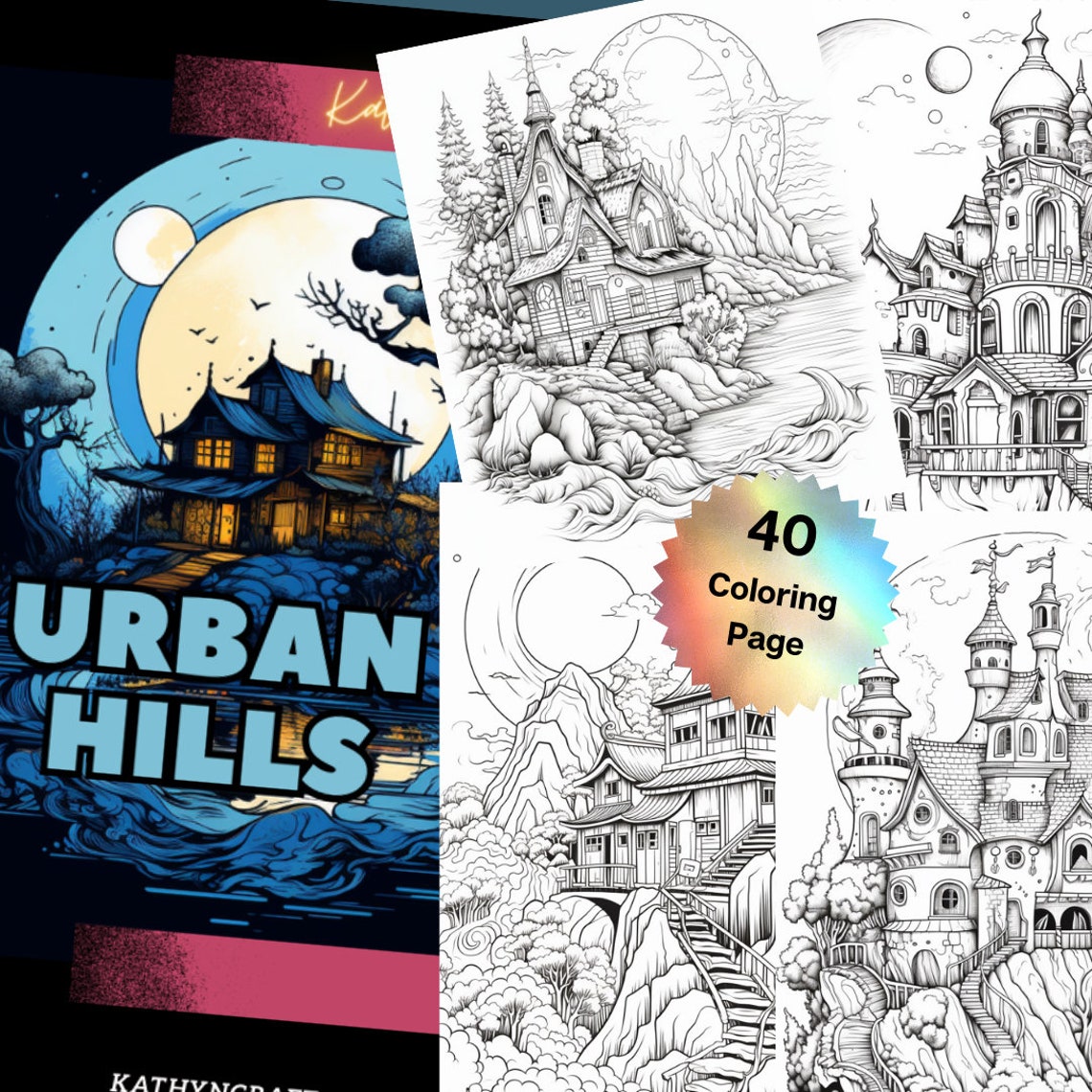 40 Urban Hills. Coloring Pages for Kids Vol.3: Coloring Book for Kids ...