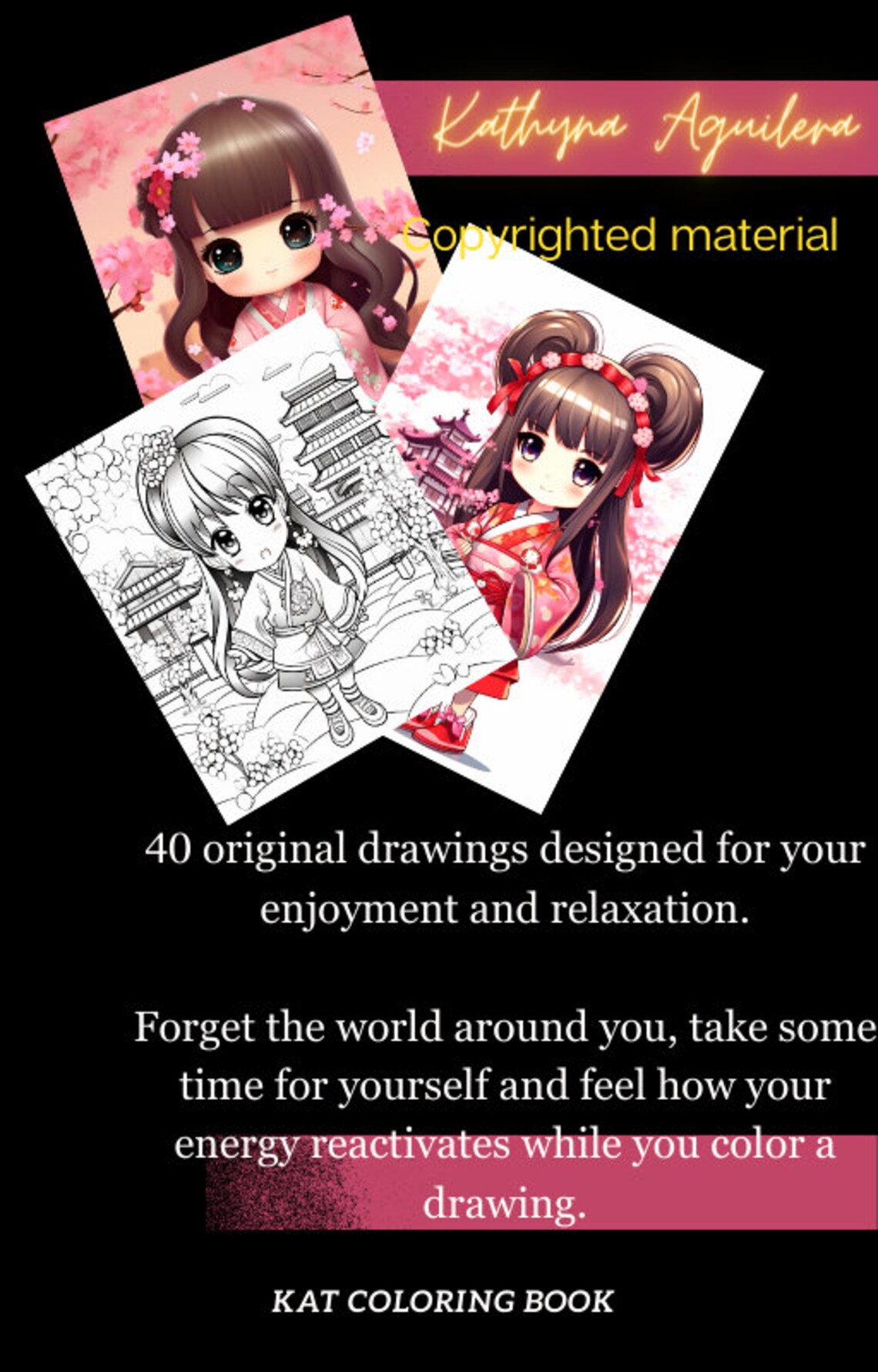 40 Chibi Girl Kawaii Vol.2. Coloring Pages for Kids: Cute Chibi ...