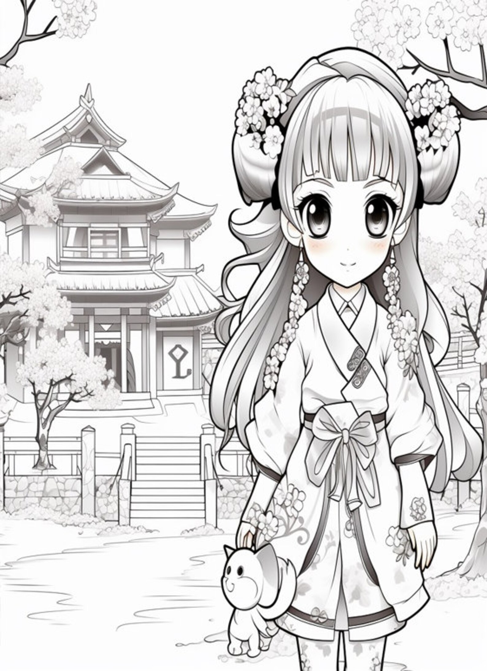 40 Chibi Girl Kawaii Vol.2. Coloring Pages for Kids: Cute Chibi ...