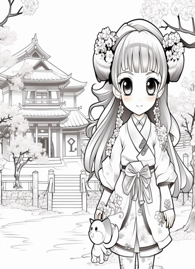 40 Chibi Girl Kawaii Vol.2. Coloring Pages for Kids: Cute Chibi ...