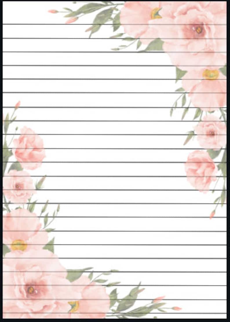 Floral Notebook Paper - Etsy