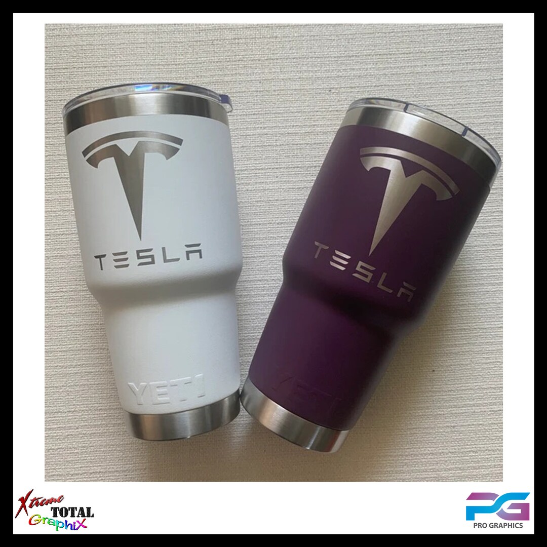 Tesla-stainless Steel Powder Coated Yeti Tumbler-cup-travel Mug - Etsy