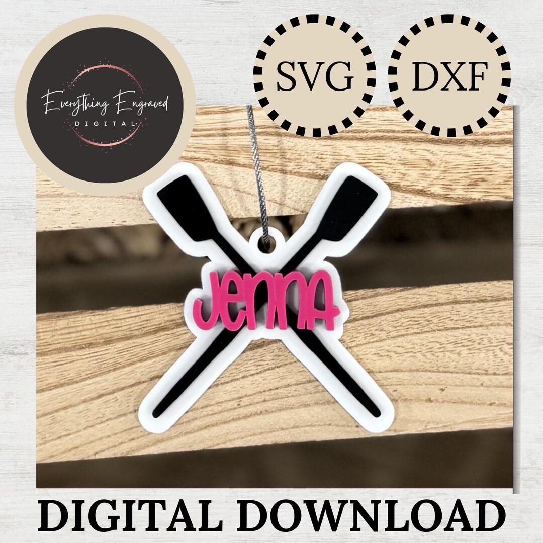Row Crew Oars Bag Tag SVG DXF | Digital Download - Etsy