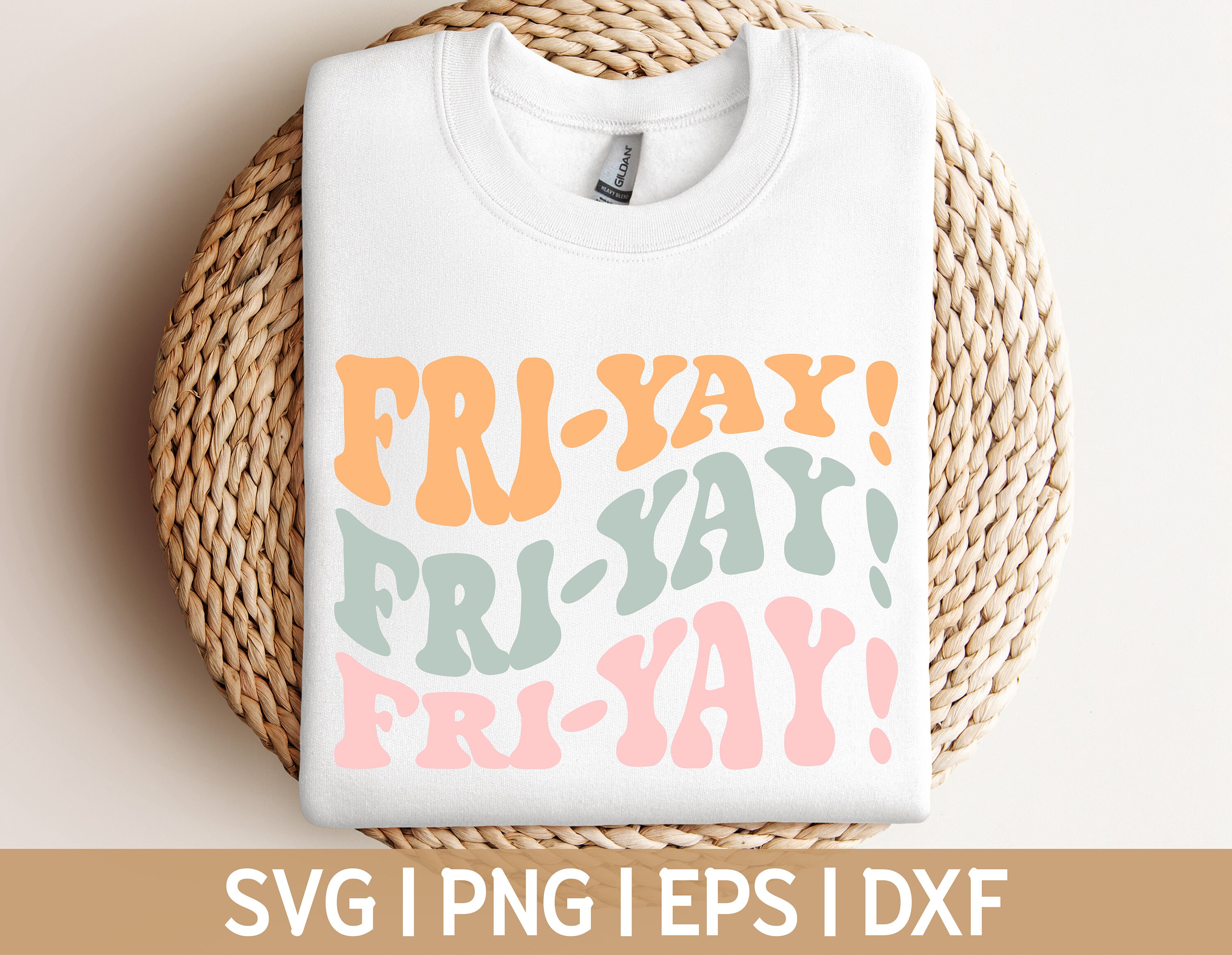 Beautiful Fri-yay Svg Wavy Design Friyay Svg Weekend Svg - Etsy