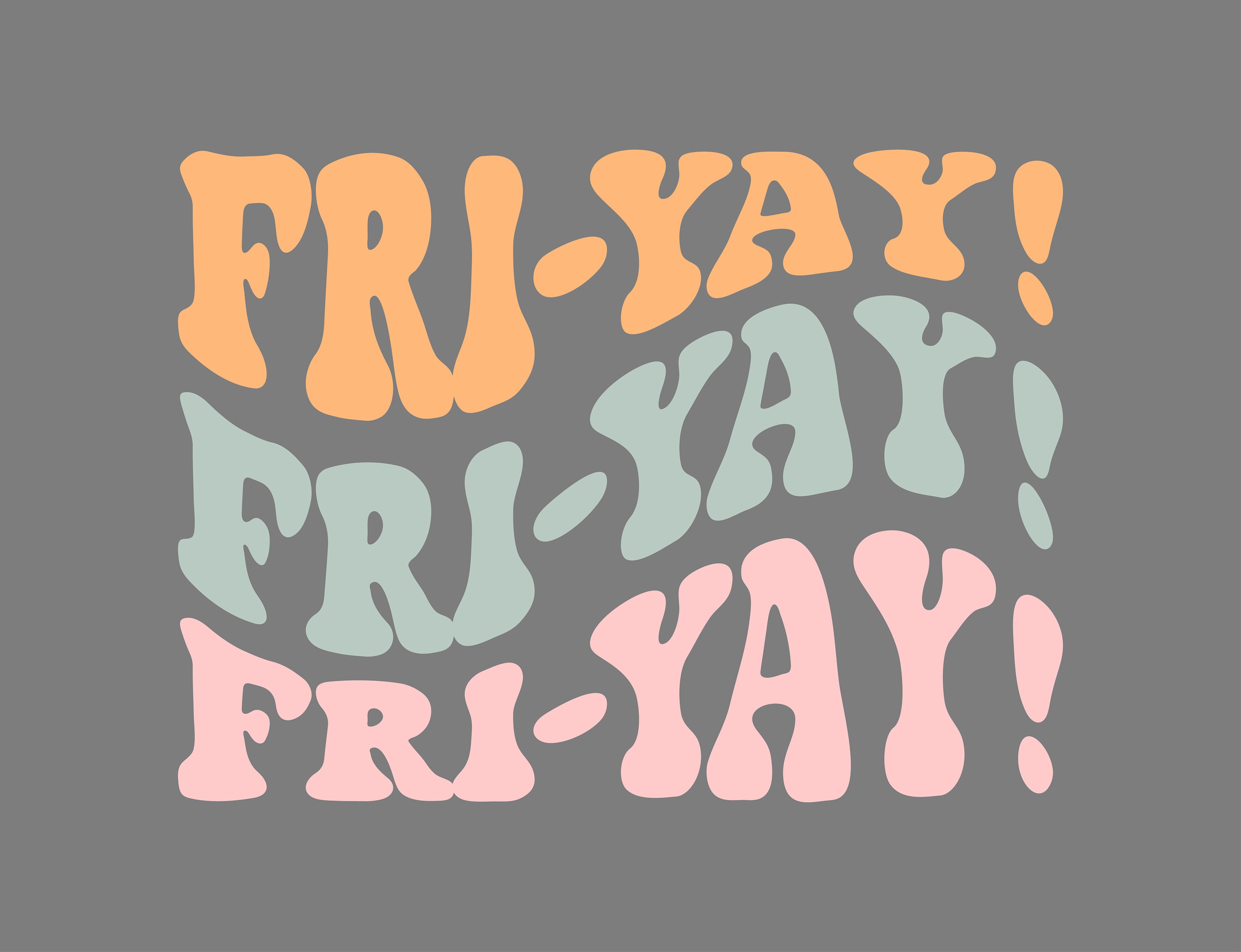 Beautiful Fri-yay Svg Wavy Design Friyay Svg Weekend Svg - Etsy