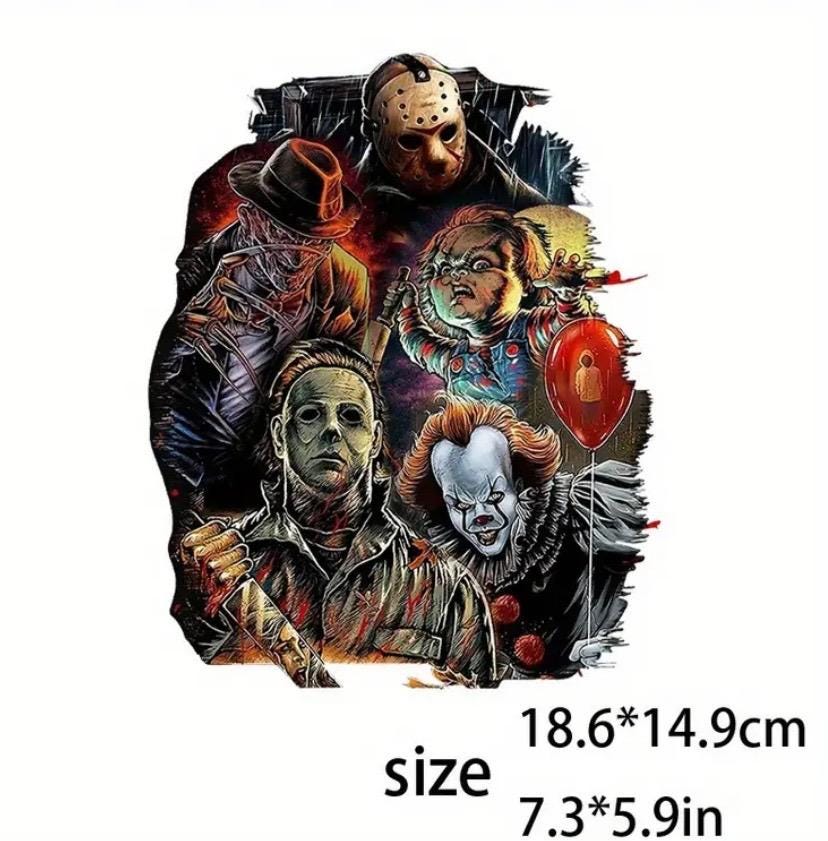DIY Halloween Vinyl Heat Transfer Scary Characters. Ready for Press on ...