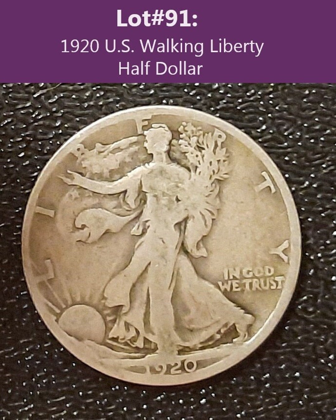 Lot#091: 1920S U.S. Walking Liberty Half Dollar - One Coin in Lot. - Etsy