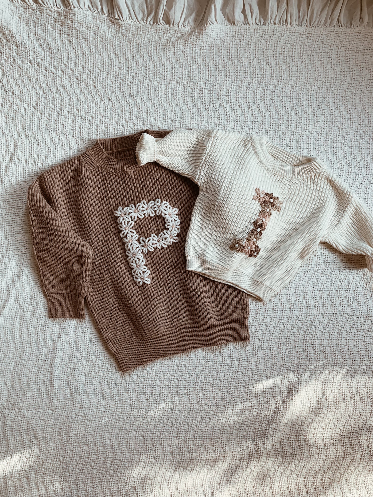 Custom Hand Embroidered Daisy Monogram Sweater for Baby/toddler Daisy ...