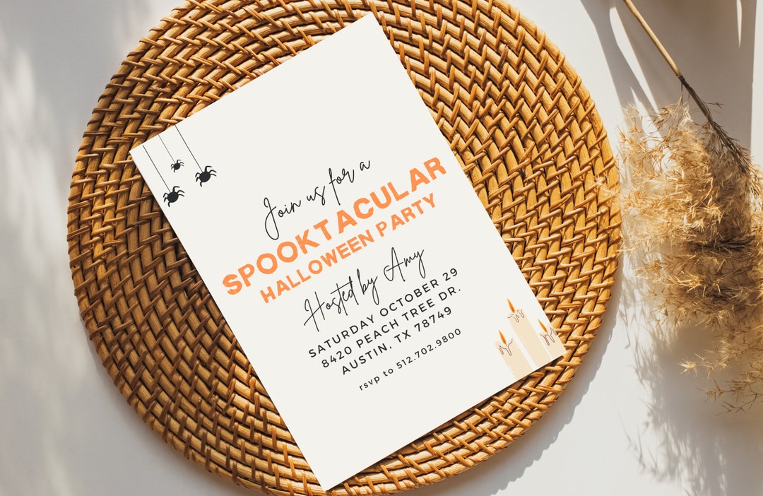 Spooktacular Halloween Invite Template, Halloween Party Invite, Costume ...