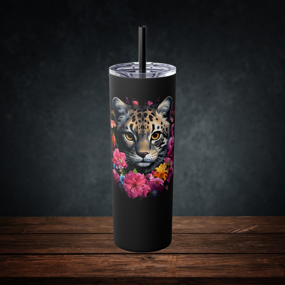 Snow Leopard Tumbler, Animal Tumbler, Snow Leopard Skinny Tumbler With ...