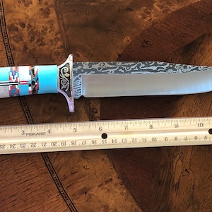 Inlay Knife With Black Sheath- Turquoise Inlay Knife With Multi Stones ...