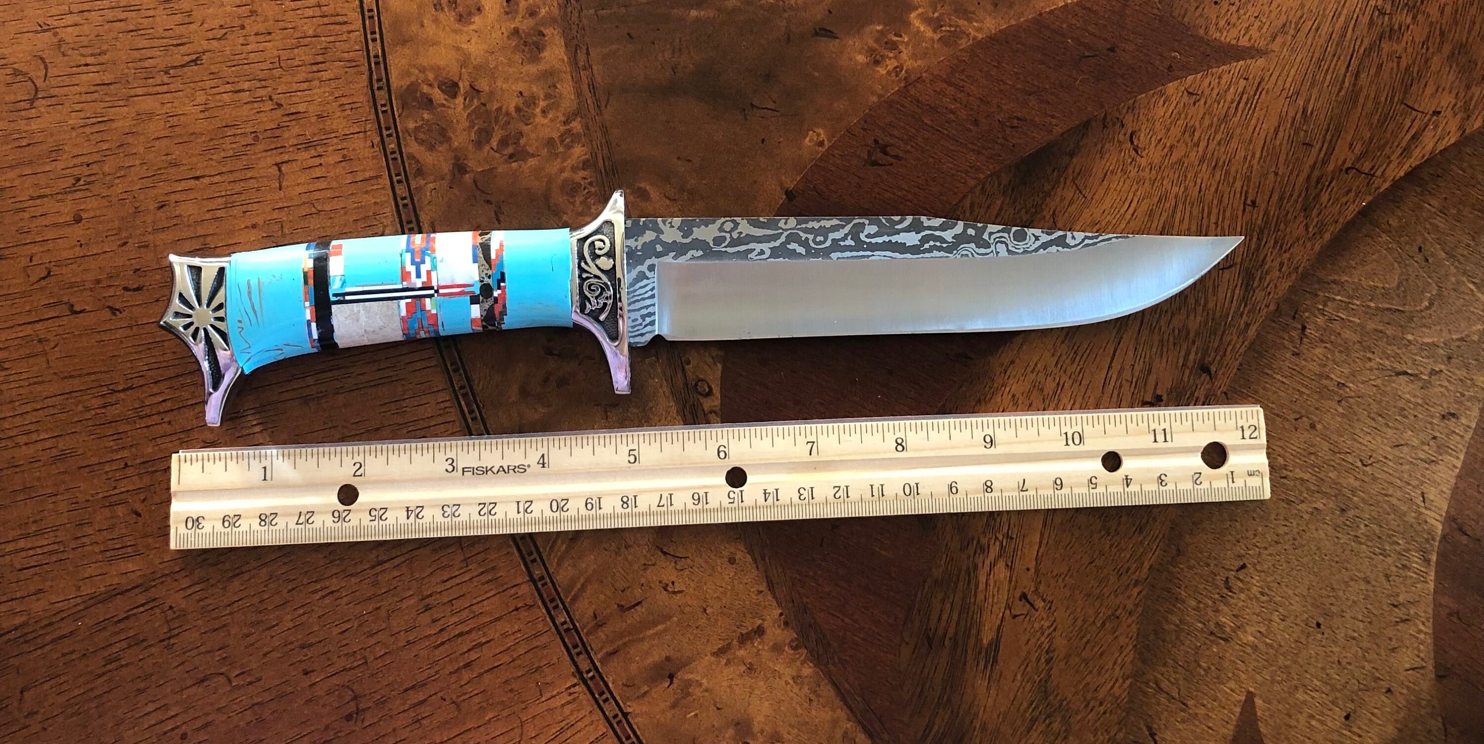 Inlay Knife With Black Sheath- Turquoise Inlay Knife With Multi Stones ...