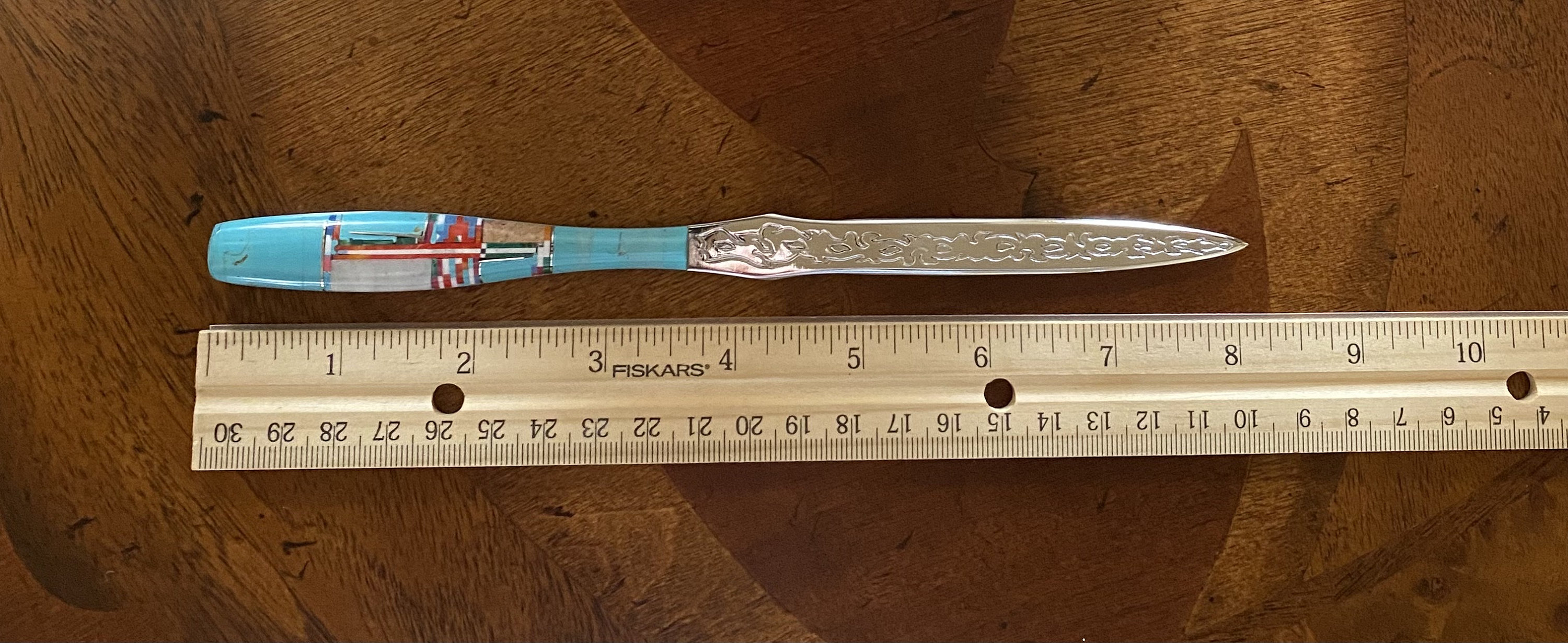 Turquoise Inlay Double Sided Letter Opener Knife - Turquoise Knife With ...