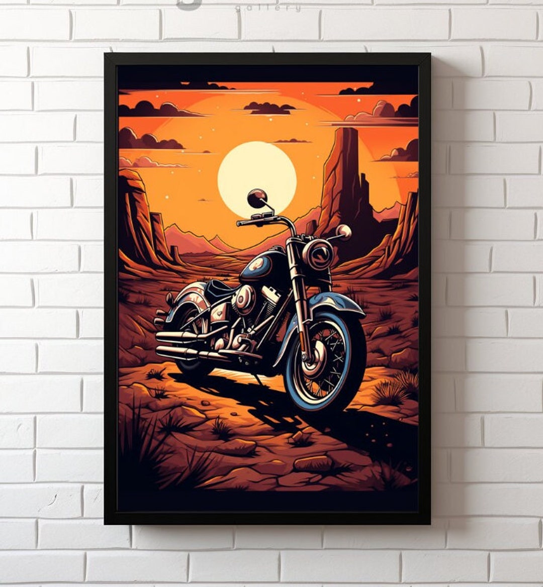 Retro Style Harley-davidson Poster, Harley-davidson Print, Bike Print ...