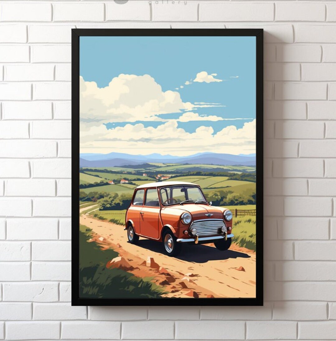 Mini Cooper Print, Mini Cooper Poster, 1960s Car Print, Car Art, Car ...