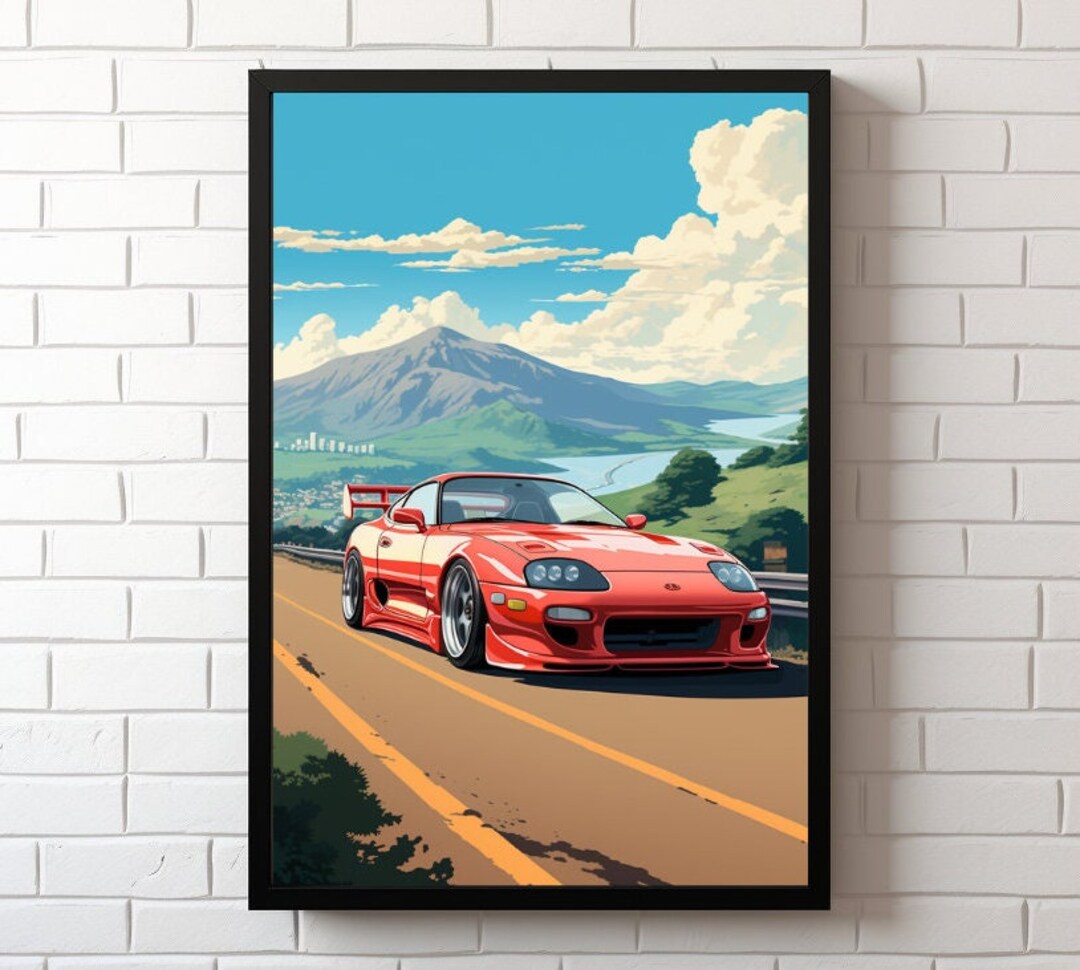 Toyota Supra Poster Retro/ Vintage, Toyota Supra Print, 1990s Car Print ...