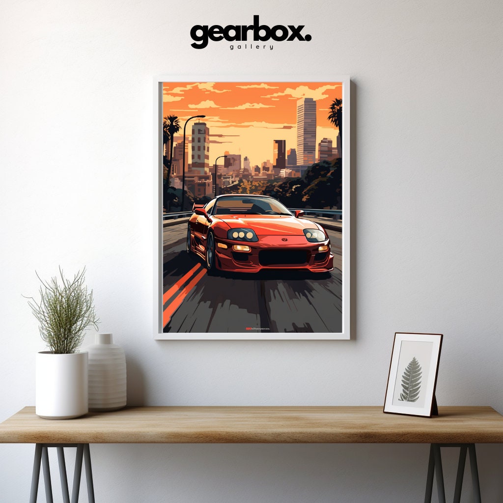 Retro/ Vintage Toyota Supra Poster, Toyota Supra Print, 1990s Car Print ...
