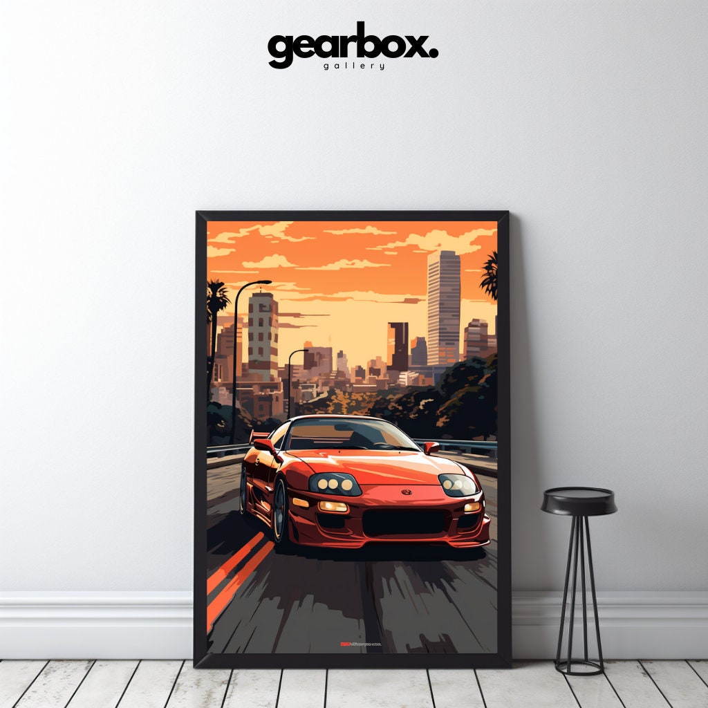 Retro/ Vintage Toyota Supra Poster, Toyota Supra Print, 1990s Car Print ...