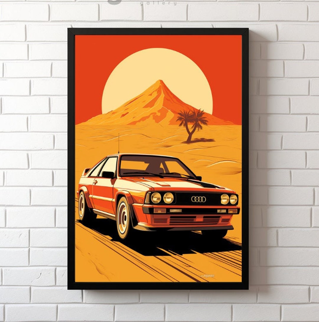 Vintage/ Retro Audi Quattro Print, Audi Quattro Poster, Audi Wall Art ...