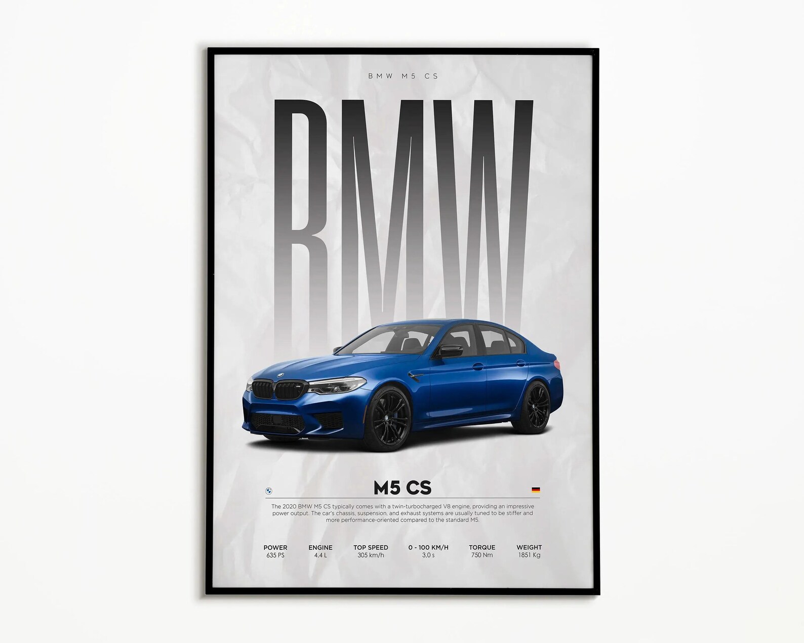 Exclusive BMW M5 CS Poster Perfect for Car Enthusiasts High-quality ...