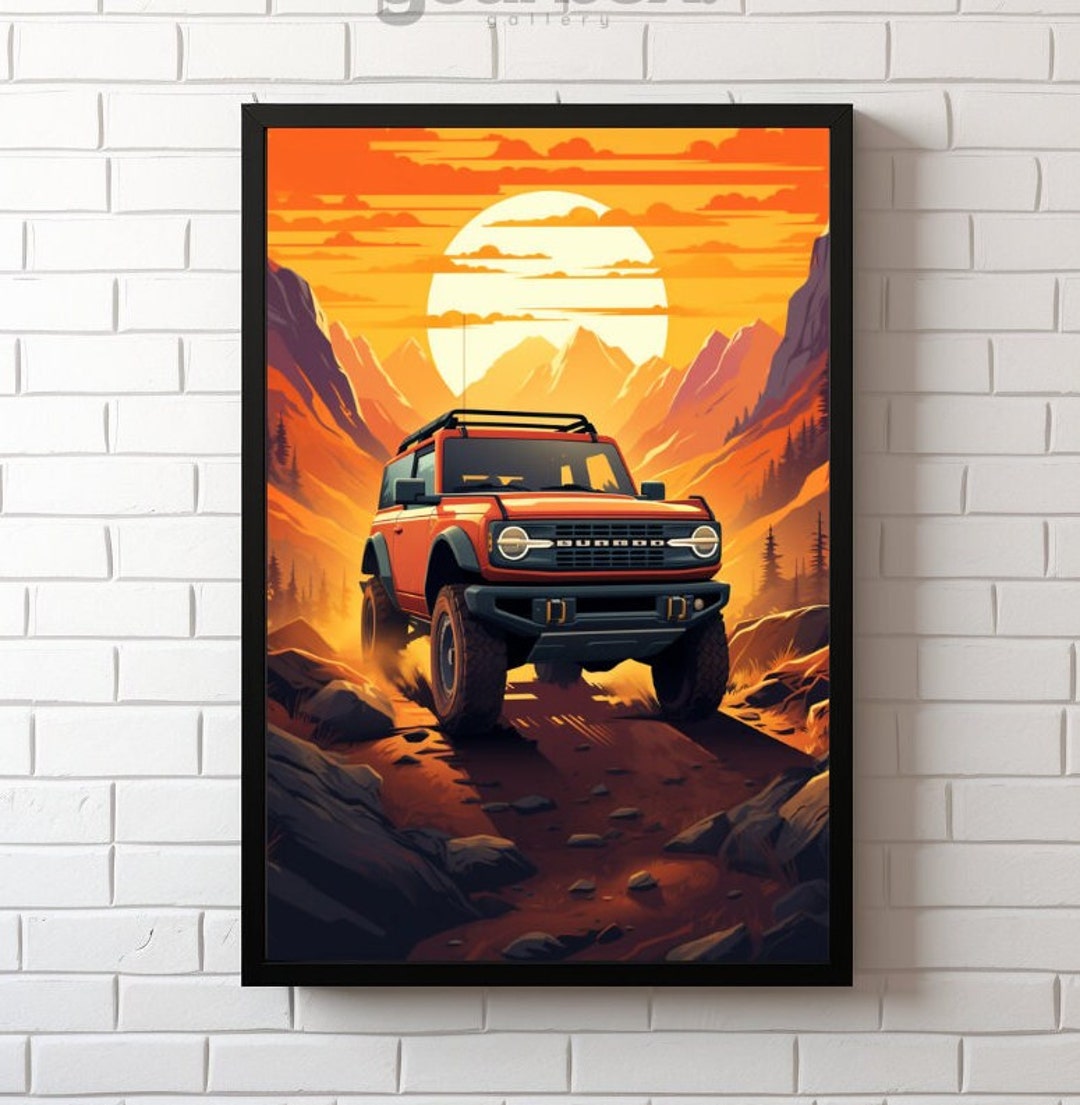 Retro/ Vintage Style Ford Bronco Sport Poster, Ford Bronco Sport Print ...