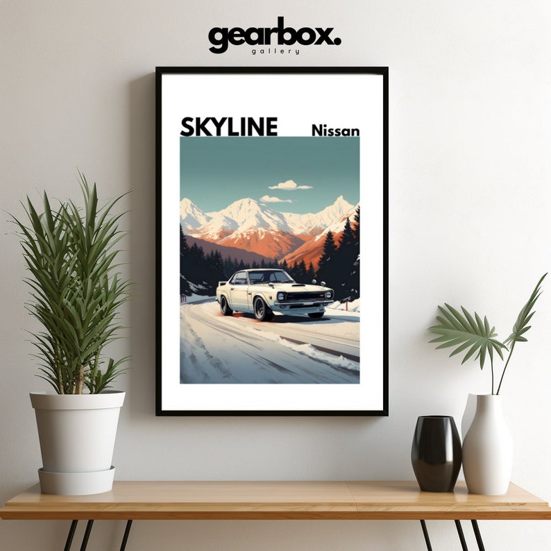 Vintage/ Retro Nissan Skyline 2nd Gen Print, 1970s Car Print, Nissan ...